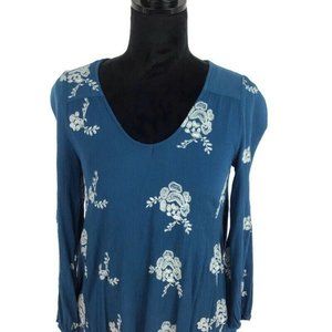 Altar'd State | Dresses | Altard State Blue White Floral Embroidered ...